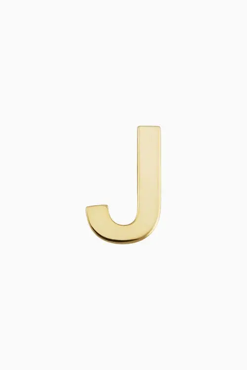 ORADINA 14k Gold Initial Stud Earring - Letter J