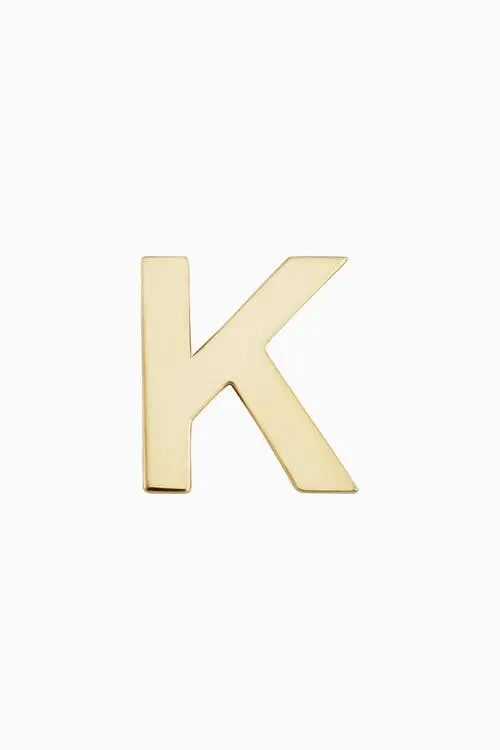 ORADINA 14k Gold Initial Stud Earring - Letter K