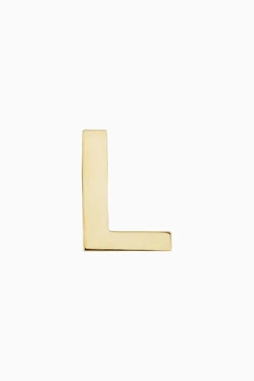 ORADINA 14k Gold Initial Stud Earring - Letter L