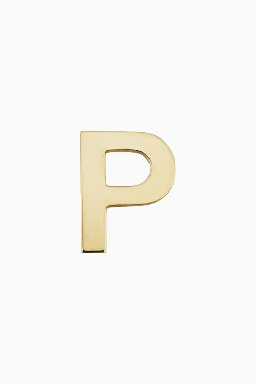 ORADINA 14k Gold Initial Stud Earring - Letter P