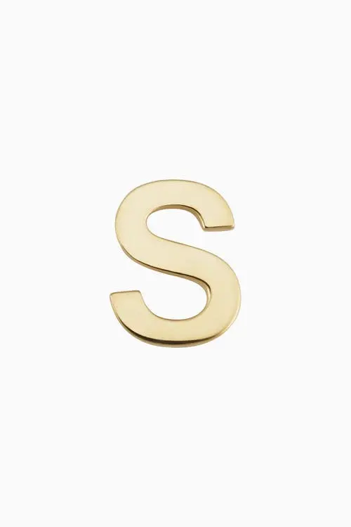ORADINA 14k Gold Initial Stud Earring - Letter S