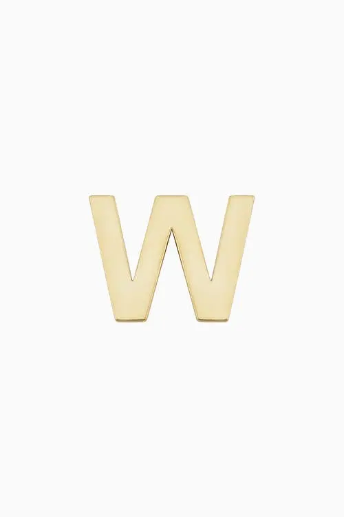 ORADINA 14k Gold Initial Stud Earring - Letter W