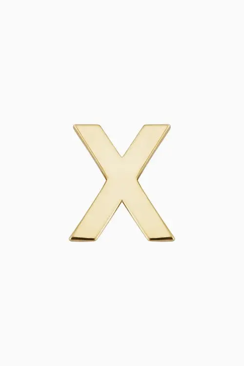 ORADINA 14k Gold Initial Stud Earring - Letter X