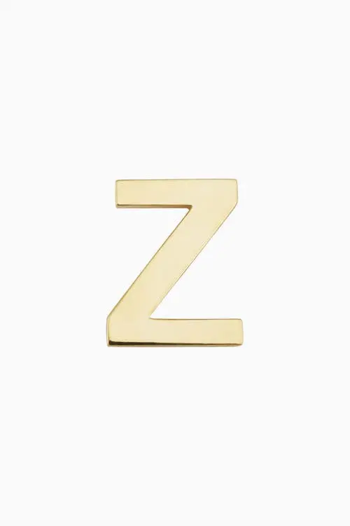 ORADINA 14k Gold Initial Stud Earring - Letter Z