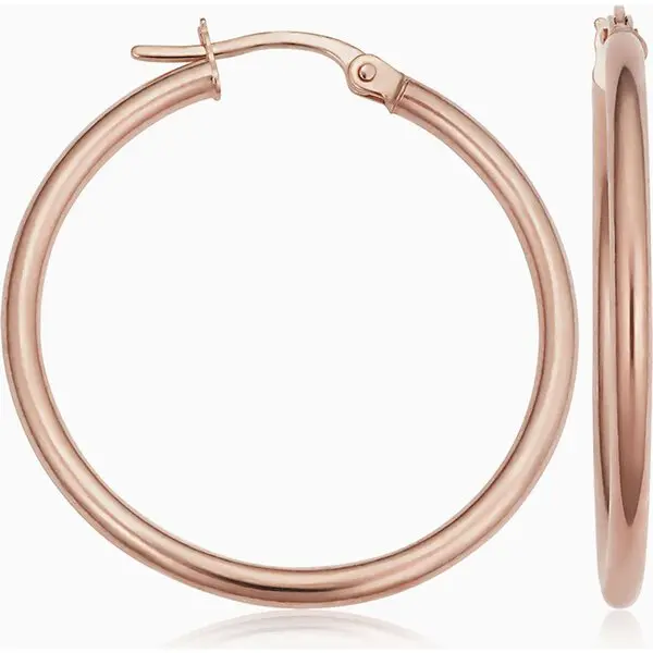 ORADINA 14k Gold Hoop Earrings - Rose Gold