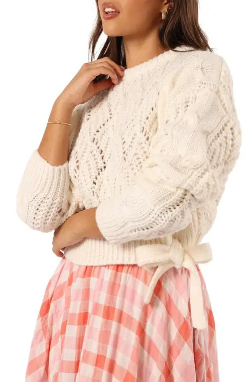 PETAL & PUP Birdie Open Stitch Sweater