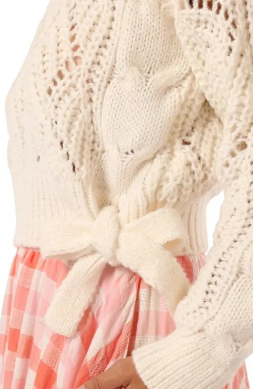 PETAL & PUP Birdie Open Stitch Sweater