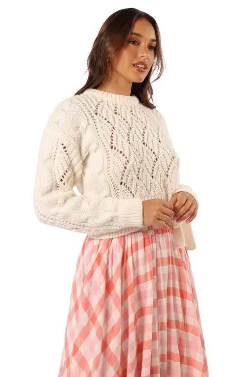 PETAL & PUP Birdie Open Stitch Sweater
