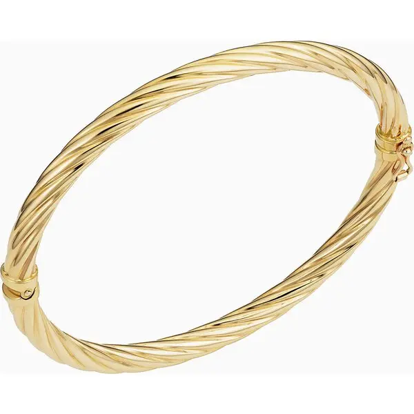 ORADINA 10k Gold Twisted Bangle Bracelet - Yellow Gold