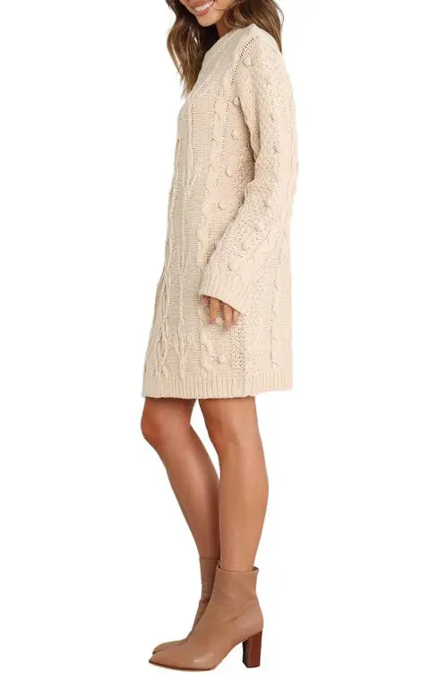 PETAL & PUP Mona Cable Stitch Sweater Dress