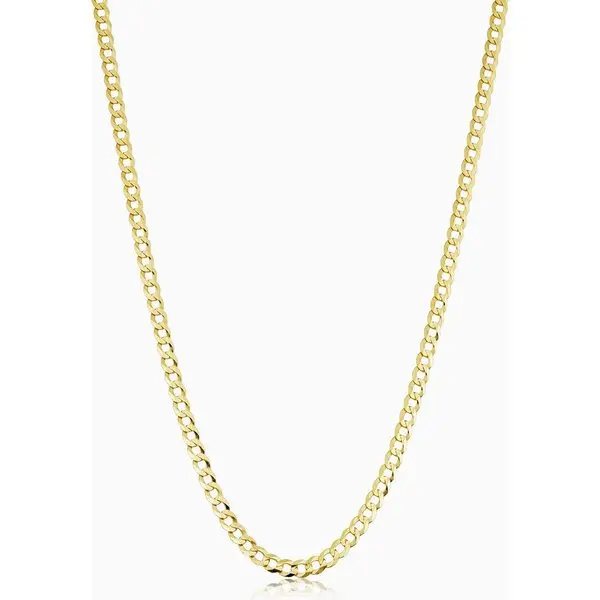 ORADINA 14k Gold Carmine Curb Chain Necklace - Yellow Gold