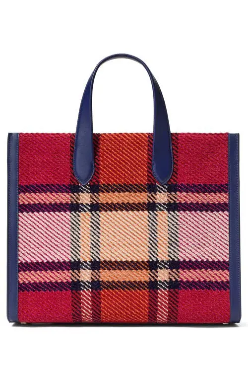 Kate Spade plaid book bag purse Kate Spade Chelsea Gingham Plaid Textured Backpack/Wristlet  main image 4