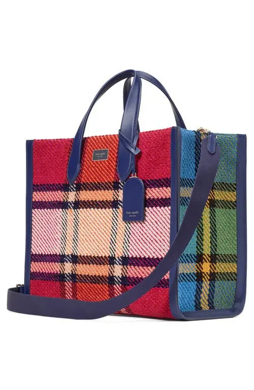 Kate Spade plaid book bag purse Kate Spade Chelsea Gingham Plaid Textured Backpack/Wristlet  main image 2