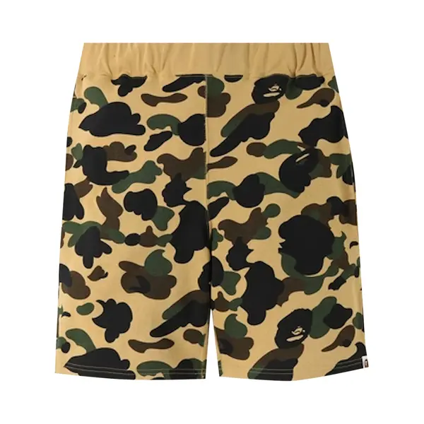 A BATHING APE 1st Camo Sweat Shorts - Yellow