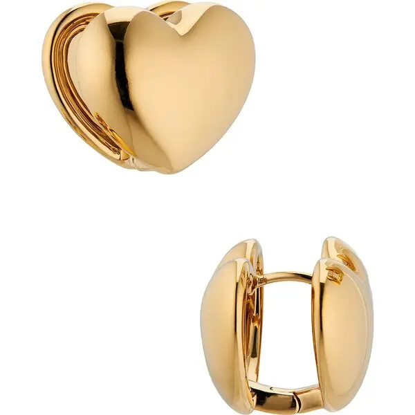 Nadri Sunlight Heart Huggie Hoop Earrings - Gold