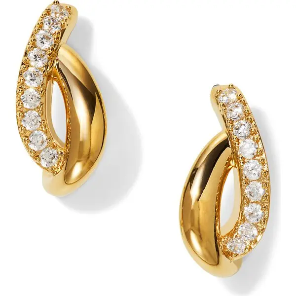 Nadri Juno Twist Pavé Zirconia Earrings - Gold