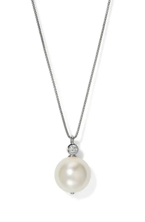 Nadri Farrah Xl Faux Pearl Pendant Necklace - Rhodium/ Faux Pearl