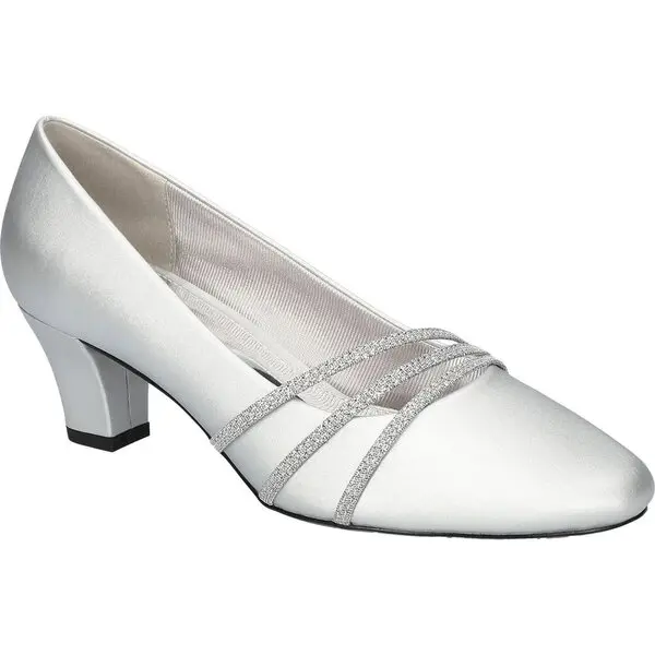 EASY WORKS BY EASY STREET Cristiny Pumps - Silver Satin