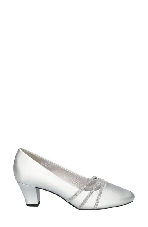 EASY WORKS BY EASY STREET Cristiny Pumps - Silver Satin