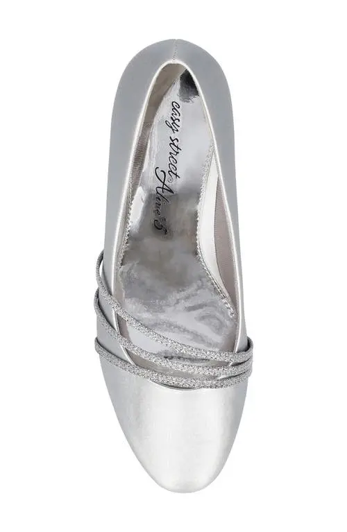 EASY WORKS BY EASY STREET Cristiny Pumps - Silver Satin