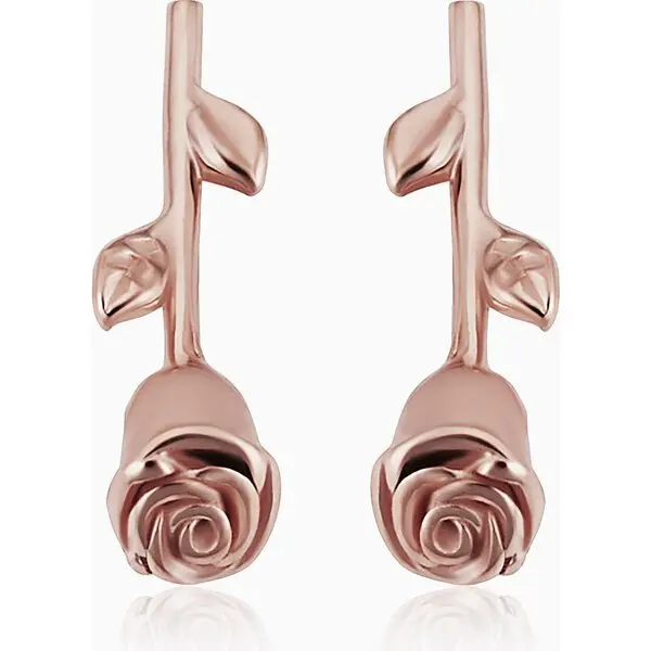 ORADINA 14k Gold Kiss From A Rose Stud Earrings - Rose Gold