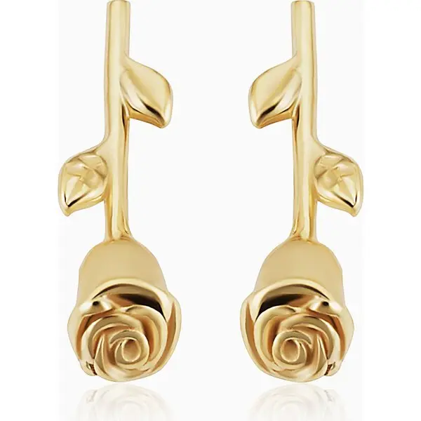 ORADINA 14k Gold Kiss From A Rose Stud Earrings - Yellow Gold