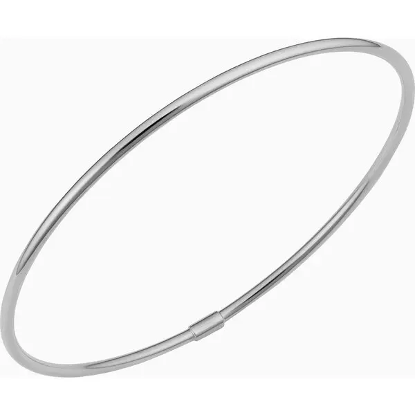 ORADINA 10k Gold Bangle Bracelet - White Gold