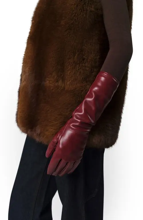 Apparis Gwen Faux Leather Gloves - Crimson