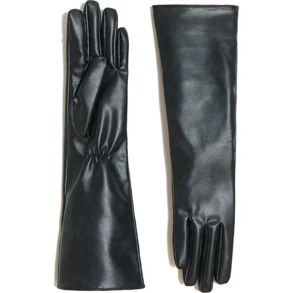 Apparis Gwen Faux Leather Gloves - Noir