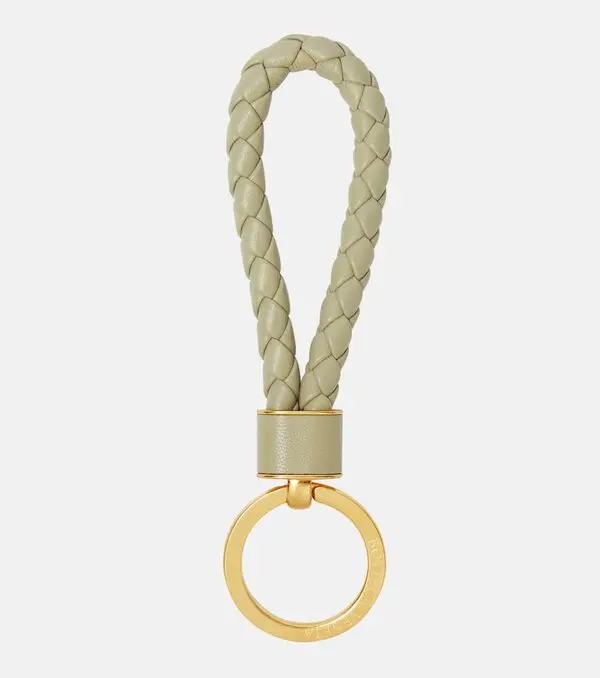 Bottega Veneta Intreccio Leather Keyring - Green