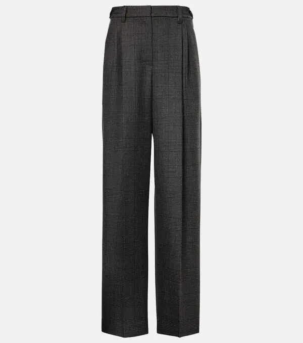Brunello Cucinelli High-rise Wool Wide-leg Trousers
