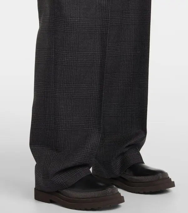 Brunello Cucinelli High-rise Wool Wide-leg Trousers