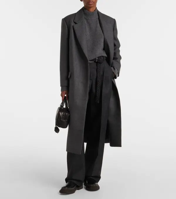 Brunello Cucinelli High-rise Wool Wide-leg Trousers