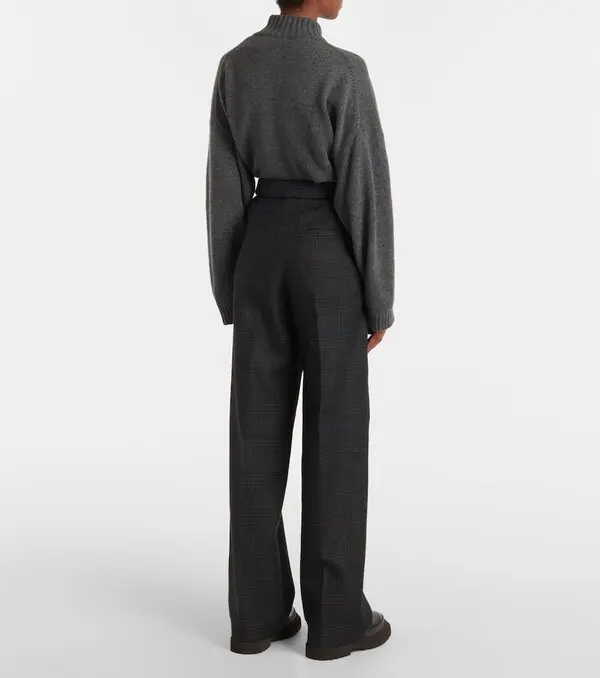 Brunello Cucinelli High-rise Wool Wide-leg Trousers