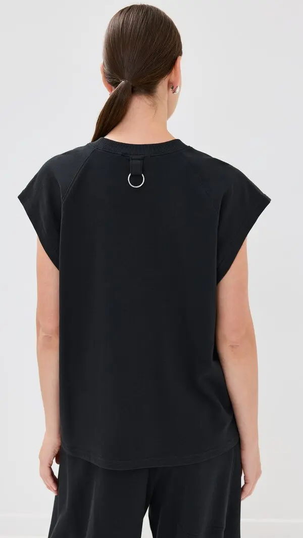 Tibi Sleeveless French Terry Top - Black