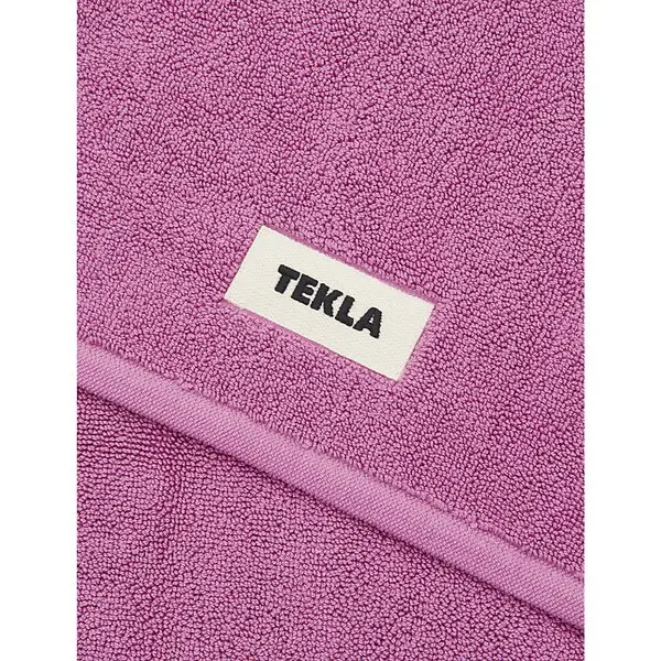 TEKLA Bordered Cotton Bath Mat 70cm X 50cm - Magenta