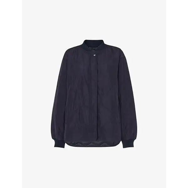 Whistles Ida Quilted Oversized Woven Jacket - Navy