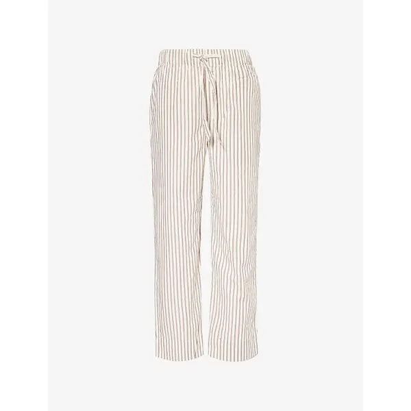 TEKLA Straight-leg Mid-rise Organic-cotton Poplin Pyjama Trousers - Hopper Stripes