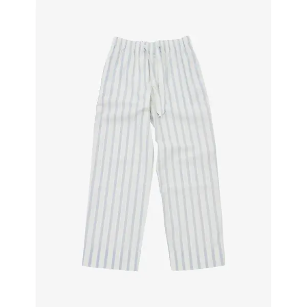 TEKLA Straight-leg Mid-rise Organic-cotton Poplin Pyjama Trousers - Needle Stripes