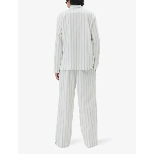 TEKLA Straight-leg Mid-rise Organic-cotton Poplin Pyjama Trousers - Needle Stripes