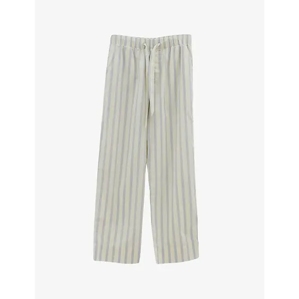 TEKLA Straight-leg Mid-rise Organic-cotton Poplin Pyjama Trousers - Needle Stripes
