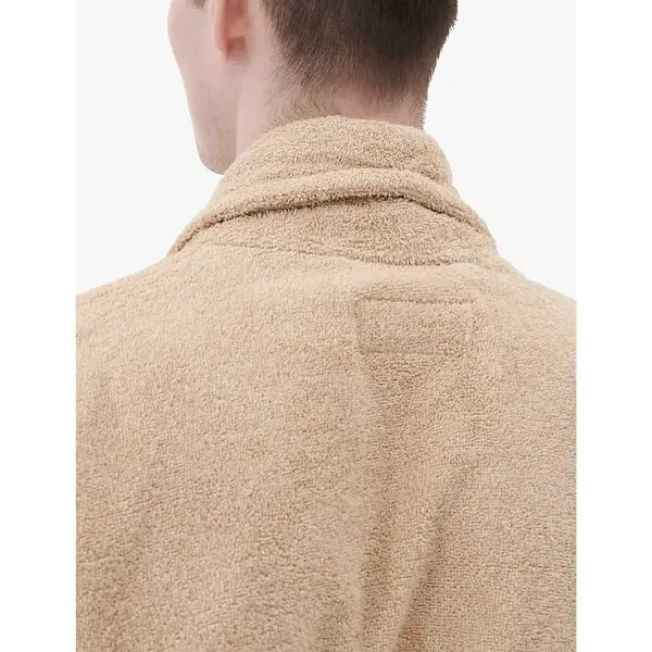 TEKLA Shawl-collar Removable-belt Cotton Robe