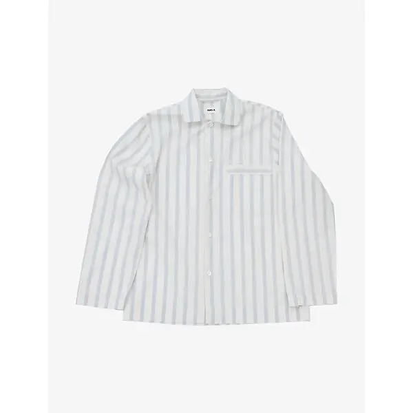 TEKLA Patch-pocket Cotton Poplin Pyjama Shirt - Needle Stripes