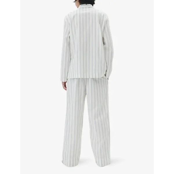 TEKLA Patch-pocket Cotton Poplin Pyjama Shirt - Needle Stripes