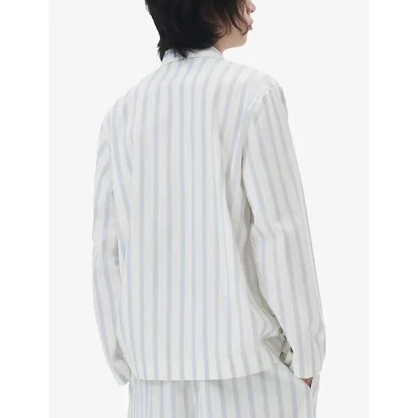TEKLA Patch-pocket Cotton Poplin Pyjama Shirt - Needle Stripes