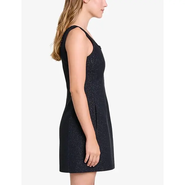 Maje Wide-strap Square-neck Mini Dress