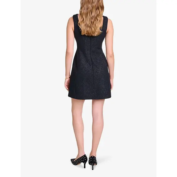 Maje Wide-strap Square-neck Mini Dress