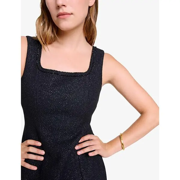 Maje Wide-strap Square-neck Mini Dress