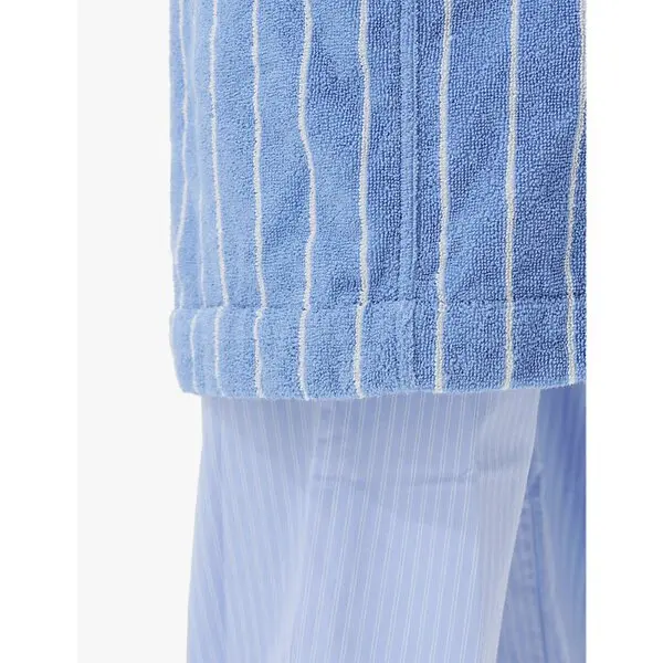 TEKLA Striped Shawl-collar Organic-cotton Robe - Marseille