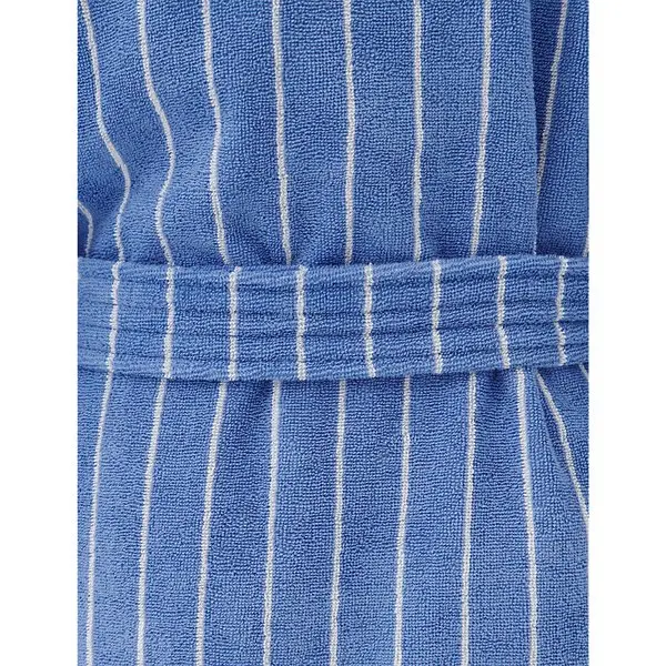 TEKLA Striped Shawl-collar Organic-cotton Robe - Marseille